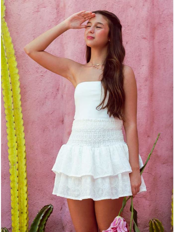 Coisas di Maria - Saia Bella Laise Off White - Pelo Céu de Marrakech